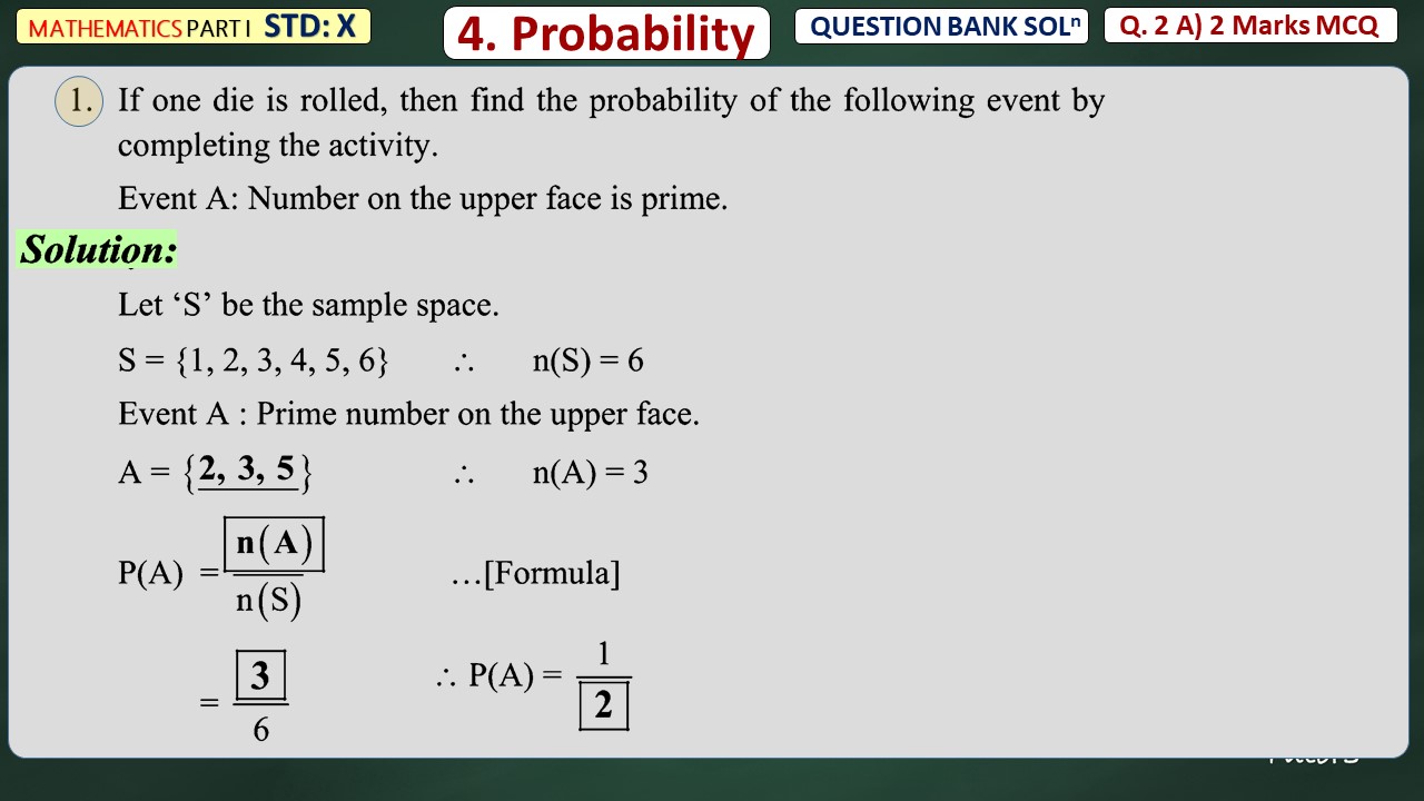 SSC Class 10 Maths 1 Question Bank Solution (Chapter 4)