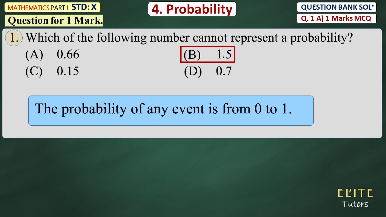 SSC Class 10 Maths 1 Question Bank Solution (Chapter 4)