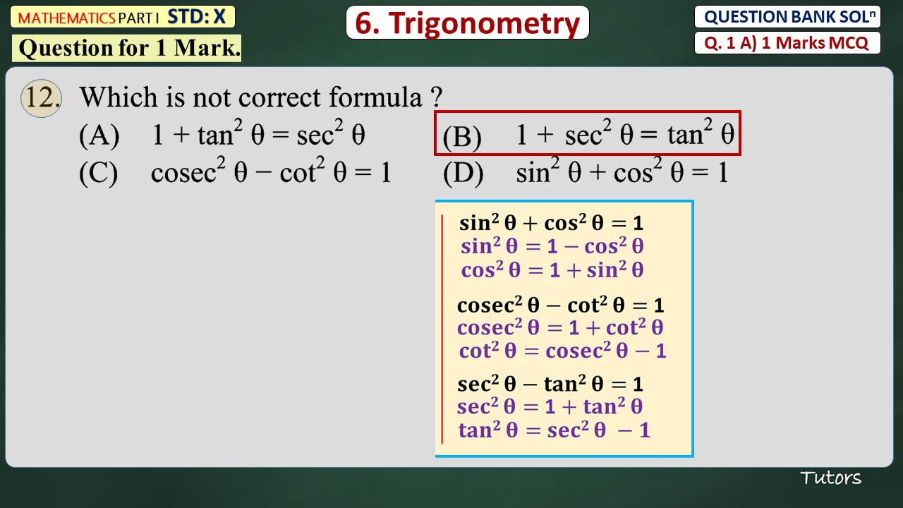 SSC Class 10 Maths 2 Question Bank Solution (Chapter 6)