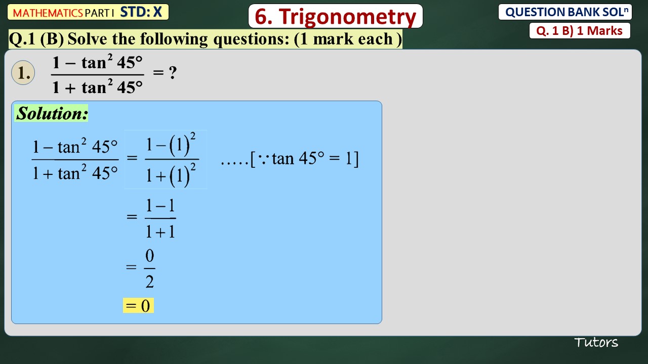 SSC Class 10 Maths 2 Question Bank Solution (Chapter 6)