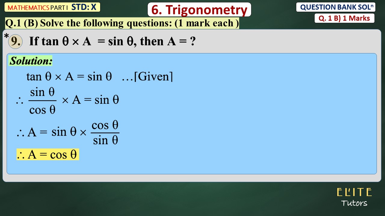 SSC Class 10 Maths 2 Question Bank Solution (Chapter 6)