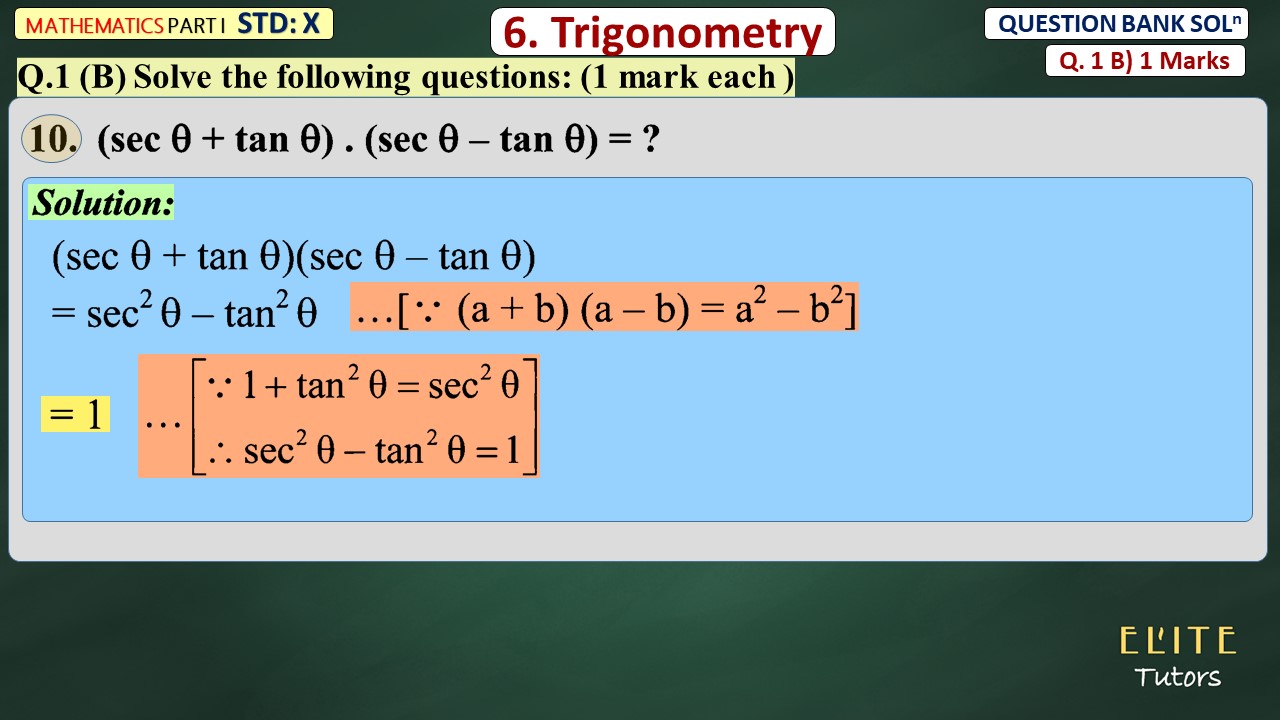 SSC Class 10 Maths 2 Question Bank Solution (Chapter 6)